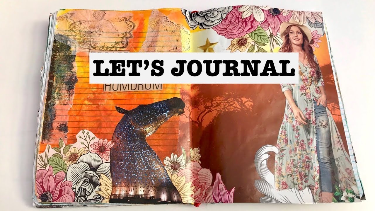 LET'S JOURNAL - MIXED MEDIA COLLAGE PAGE - CHUNKY FUNKY JOURNAL - YouTube