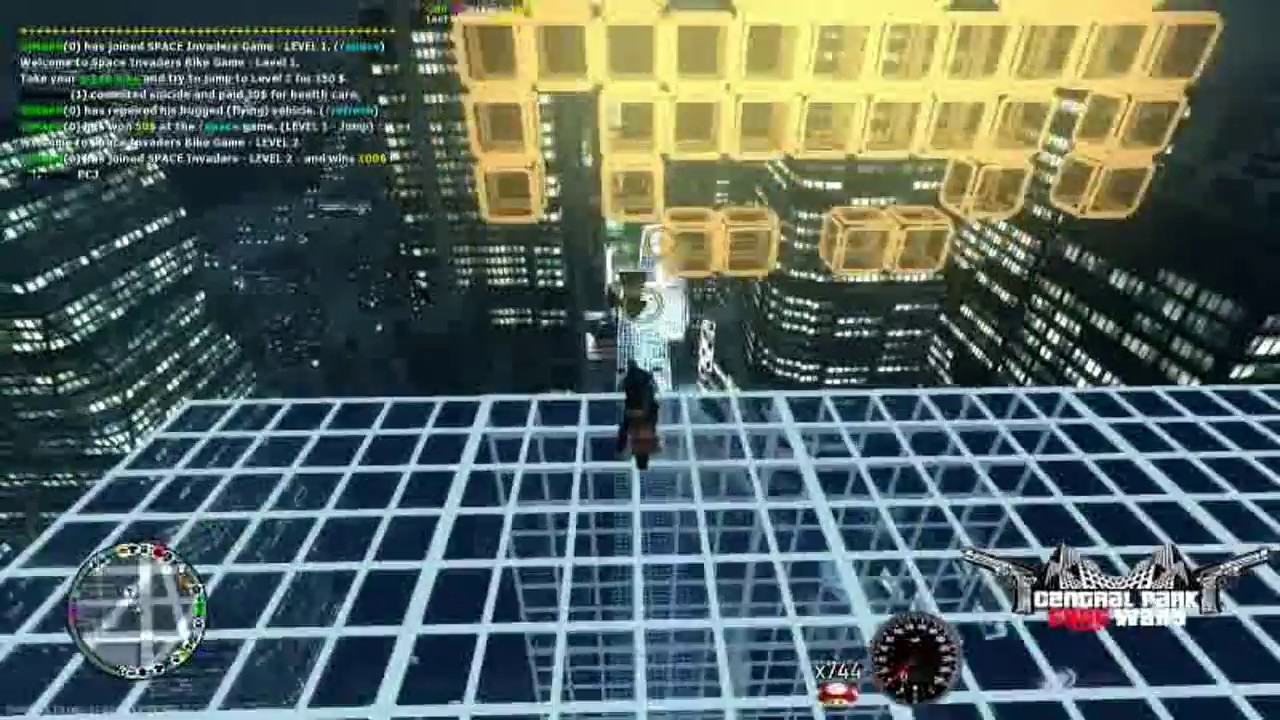 GTA IV:MP - Central Park GANG Wars [STUNT] Space Invaders Bike Game ...