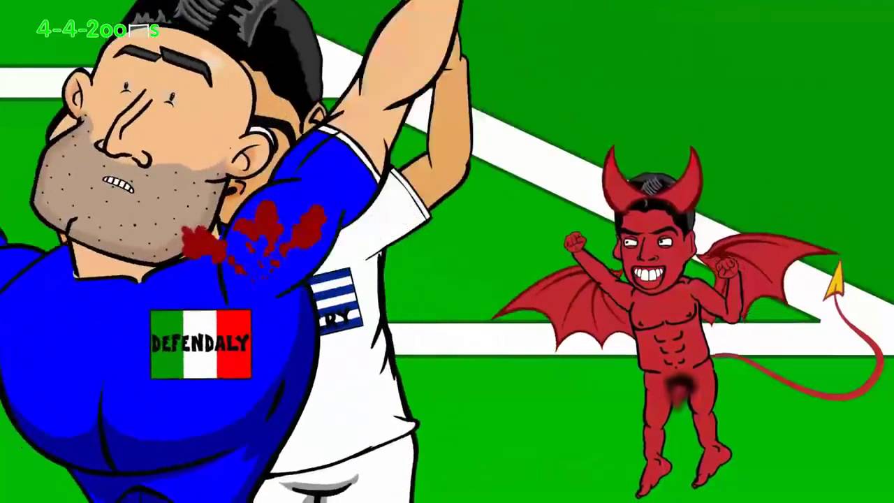 LUIS SUAREZ BITE on Chiellini Italy vs Uruguay by 442oons 0 1 World Cup ...