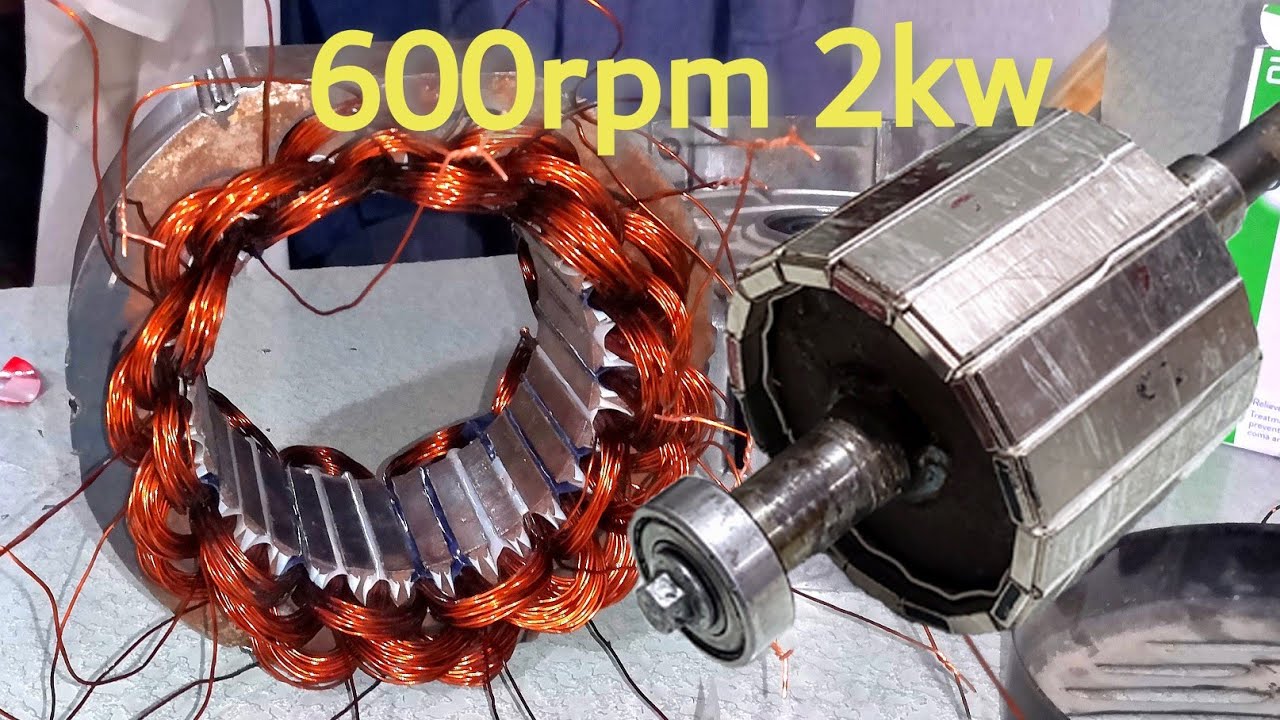 low rpm generator 2kw 600rpm winding | free energy generator wind ...