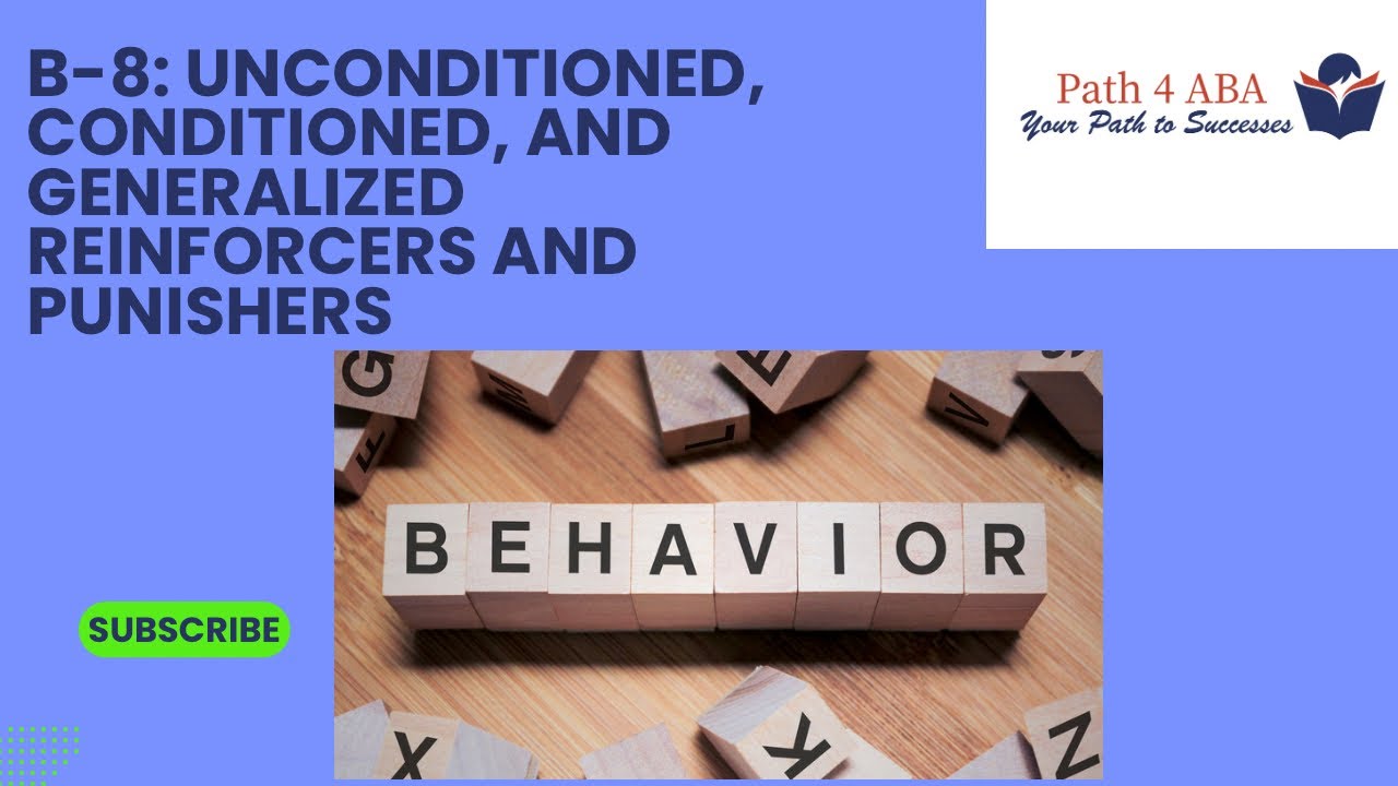 Unconditioned, Conditioned & Generalized reinforcers and punishers? B-8 ...