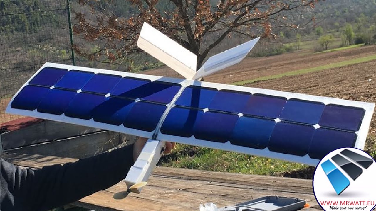 Solar plane RC. flight aircraft without batteries. Land and sea ...