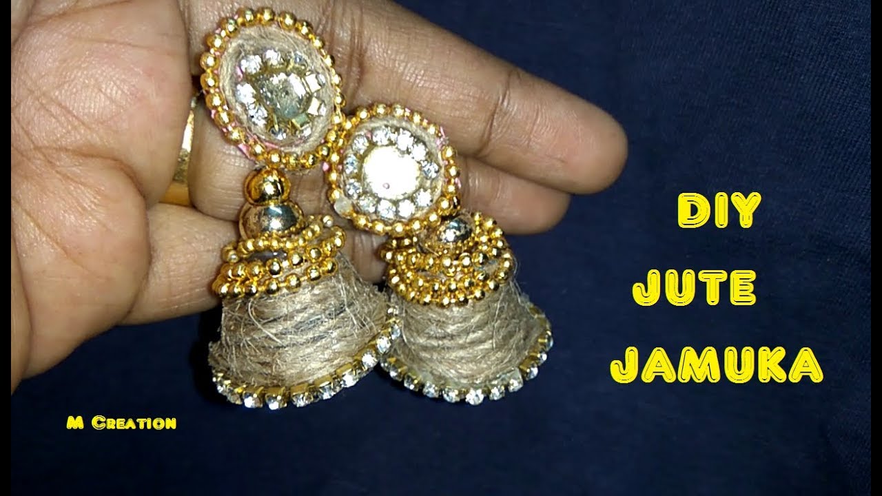 how to make jute Jamuka/jute jewellery - YouTube
