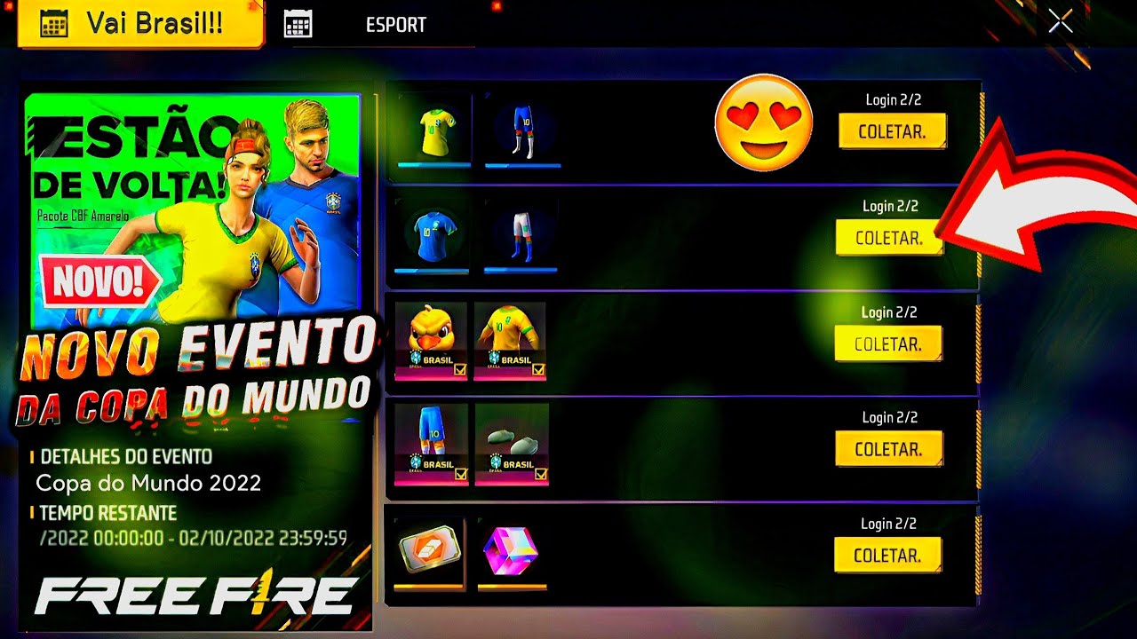 CORRE! NOVO EVENTO DA COPA DO MUNDO, ÍTENS DE GRAÇA, EVENTO DE LOGIN ...
