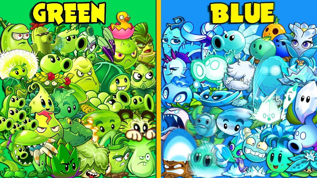 All Plants GREEN vs BLUE - Who Will Win? - PvZ 2 Team Plant vs Team ...