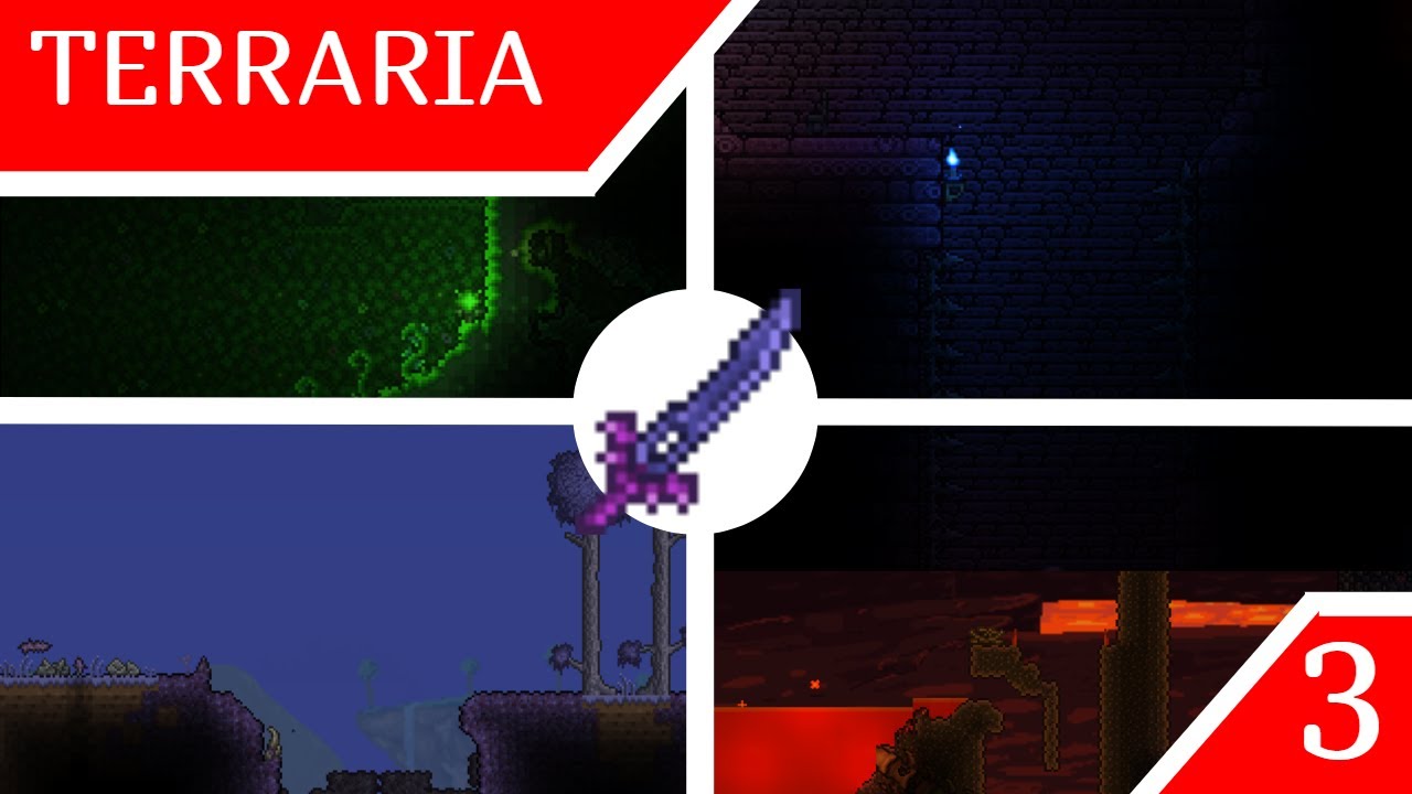 Terraria {3} Overpowered purple sword - YouTube