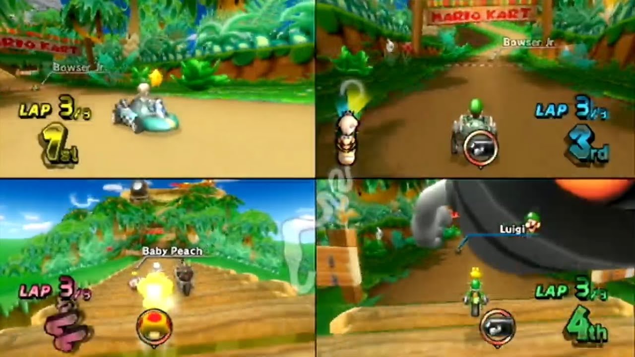 Mario Kart Wii - 4-Player VS: 23 - David's Round - YouTube
