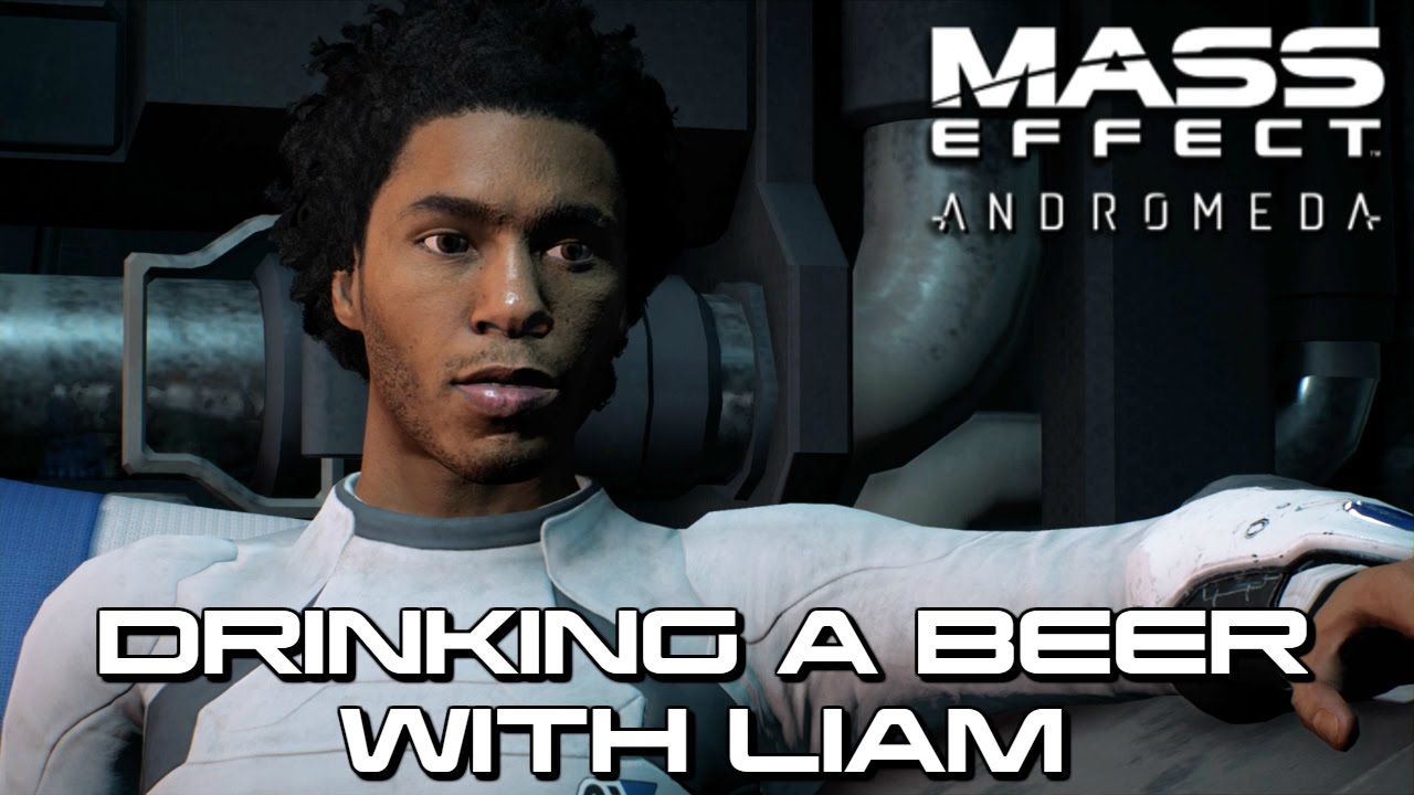 Mass Effect Andromeda - Drinking a beer with Liam - YouTube