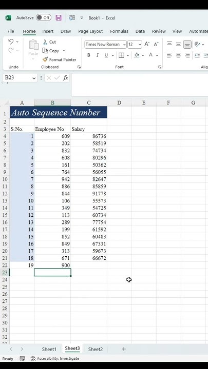 #shorts I How to use sequence functions to generate auto serial numbers - YouTube