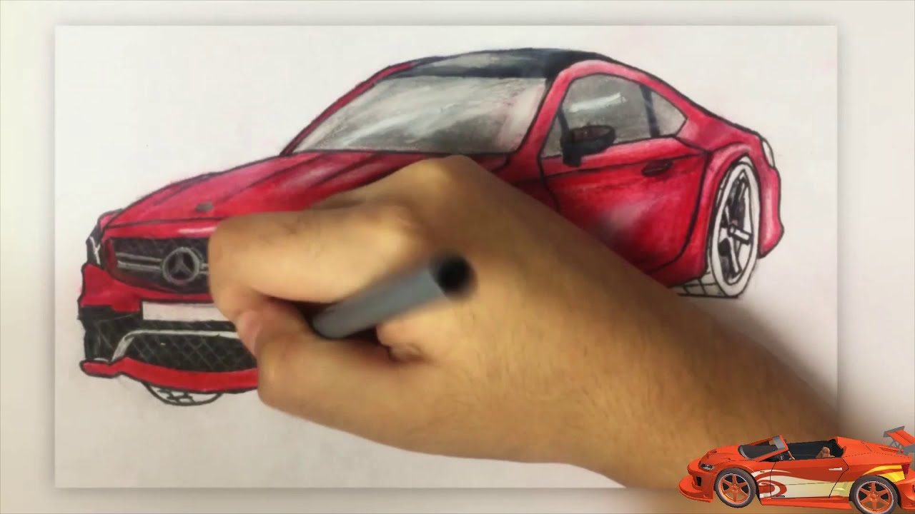 How To Draw A Mercedes AMG C63 - YouTube