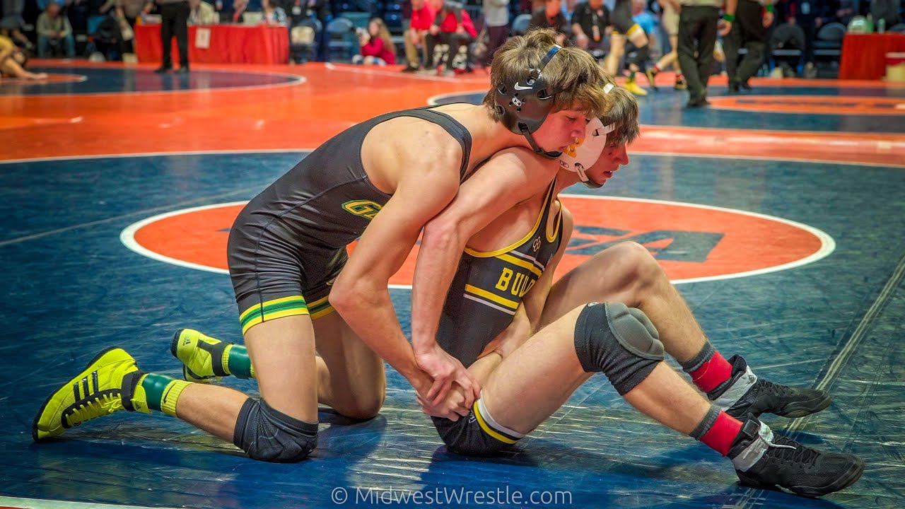 132 2A – Zachary Montez {G} of Geneseo IL vs. Luke Kawa {R} of Oak Lawn Richards IL - YouTube