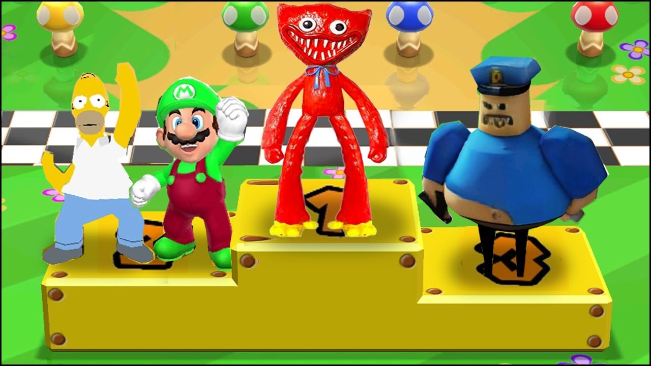 Mario Party 9 MiniGames Huggy Wuggy Vs Homer Simpson Vs Barry Vs Mario ...