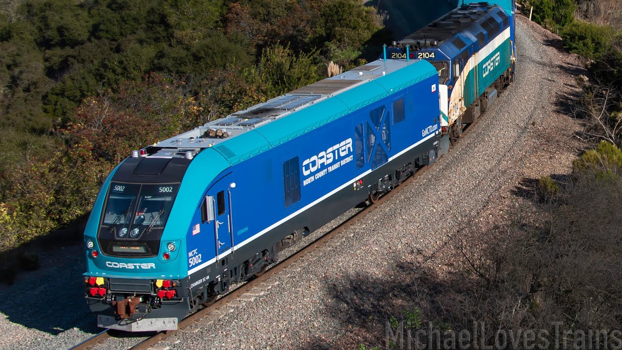 Coaster Siemens Charger (SC-44) Test Trains in San Diego - YouTube