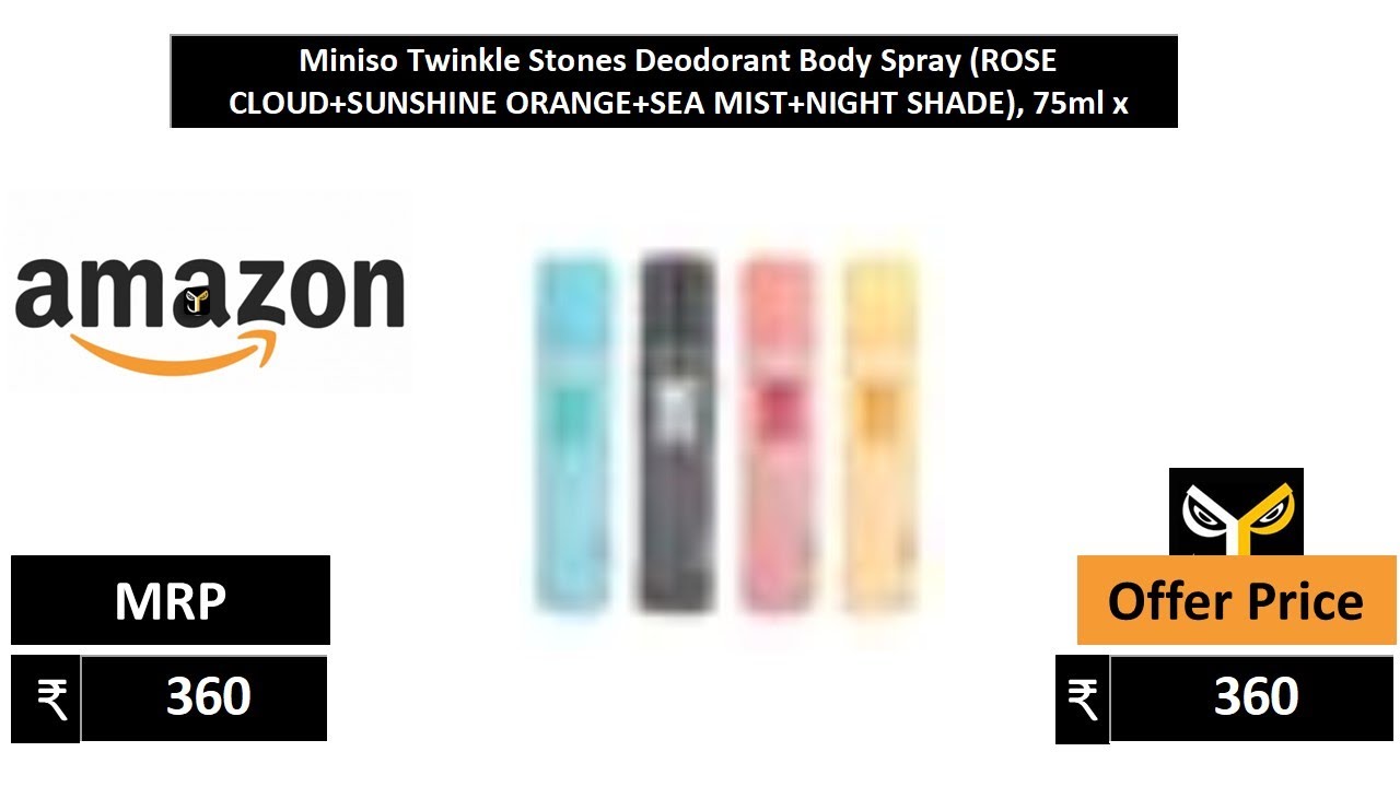 Miniso Twinkle Stones Deodorant Body Spray ROSE CLOUD+SUNSHINE ORANGE ...