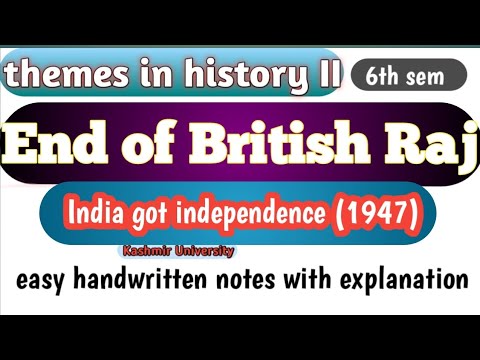 end of British raj|| 6th semester handwritten notes history @Shamim ...