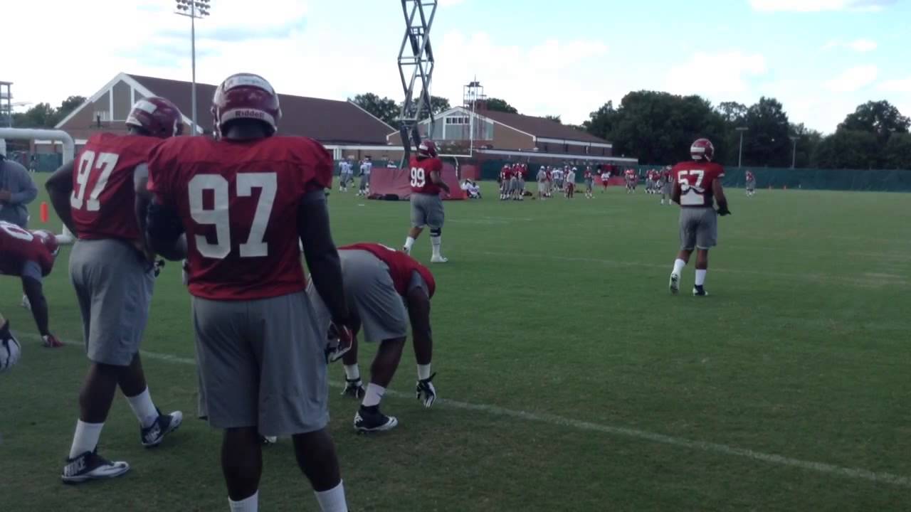 Alabama Defensive Line Drills 8/22/13 - YouTube