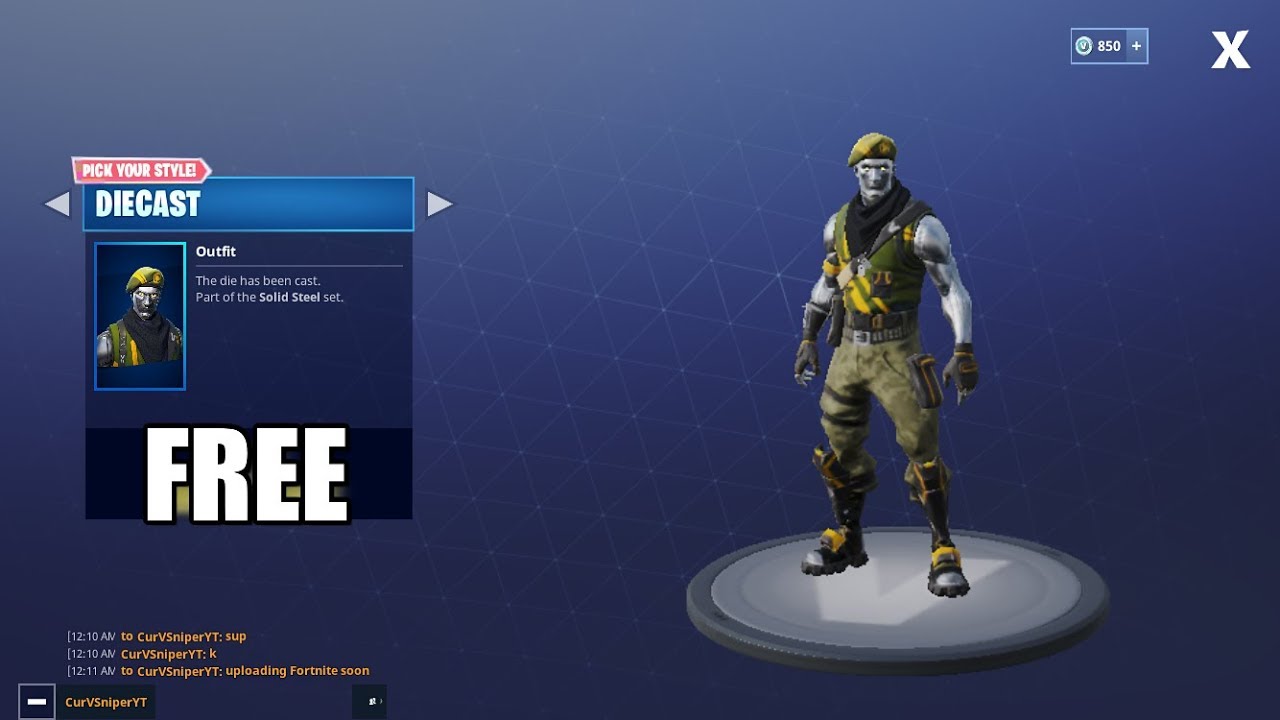 Fortnite Battle Royale - HOW TO GET FREE DIECAST OUTFIT! - YouTube