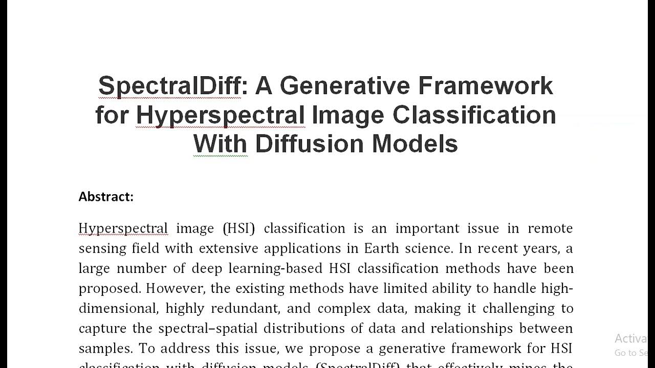 SpectralDiff A Generative Framework for Hyperspectral Image ...