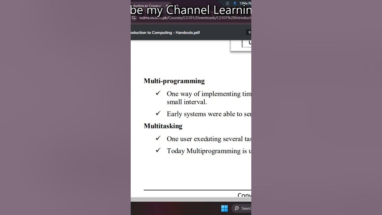 Multi programming #virtualuniversity #science #virtualuniversity # ...