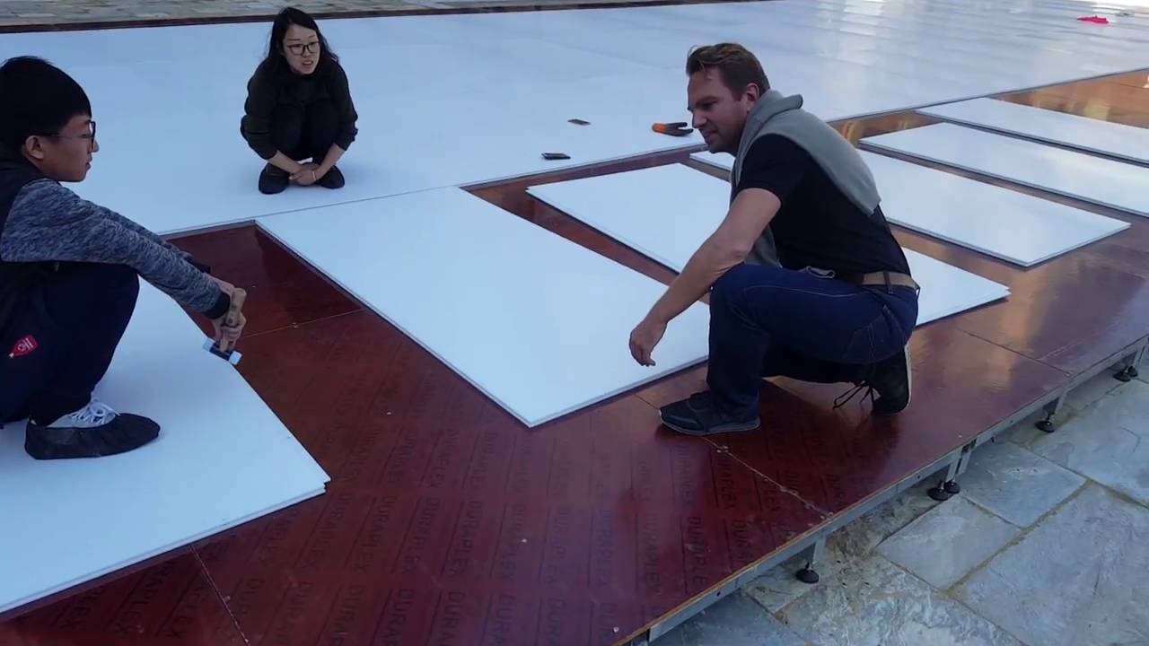 Glice® synthetic ice panels connected by hand by one person! - YouTube