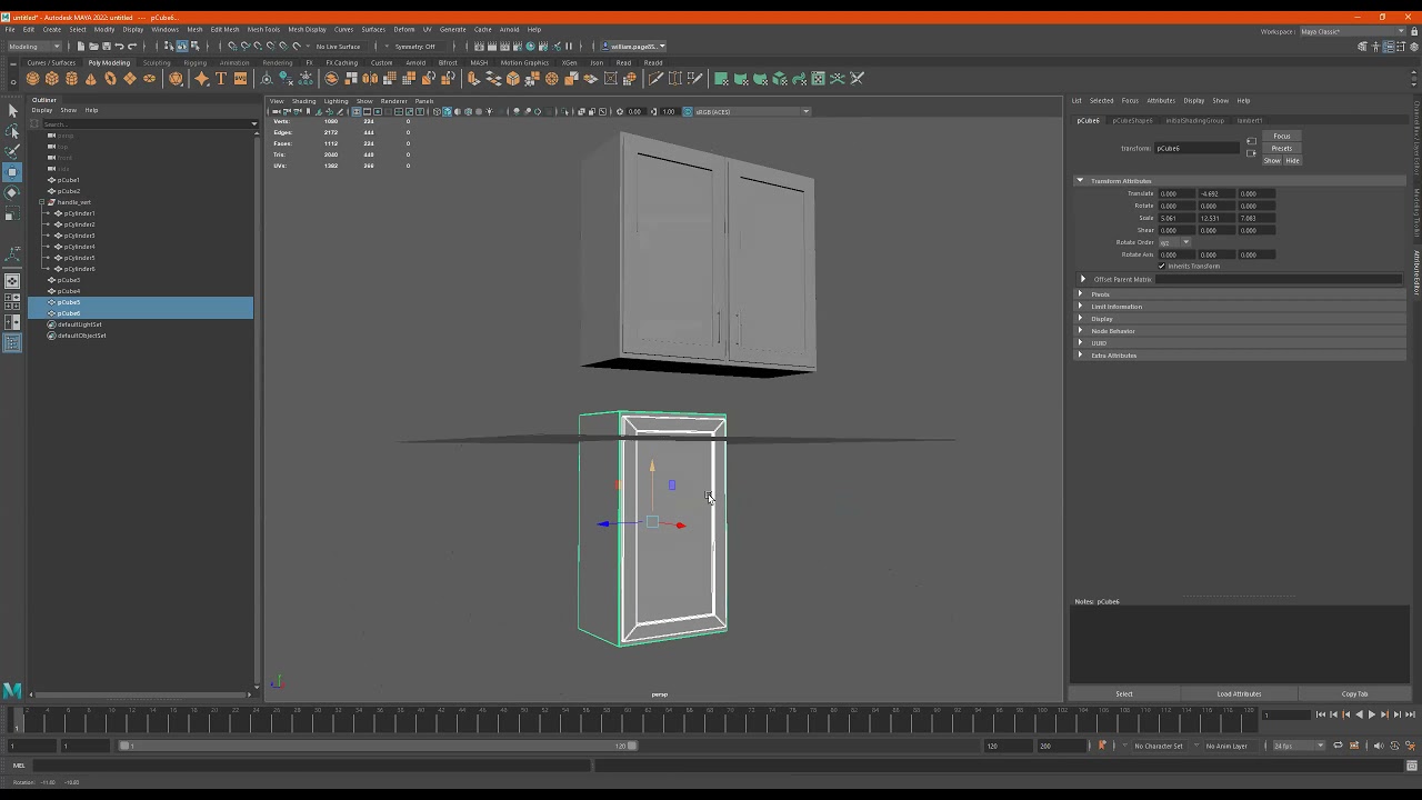 Autodesk Maya - Cabinet Modeling and Beveling - YouTube