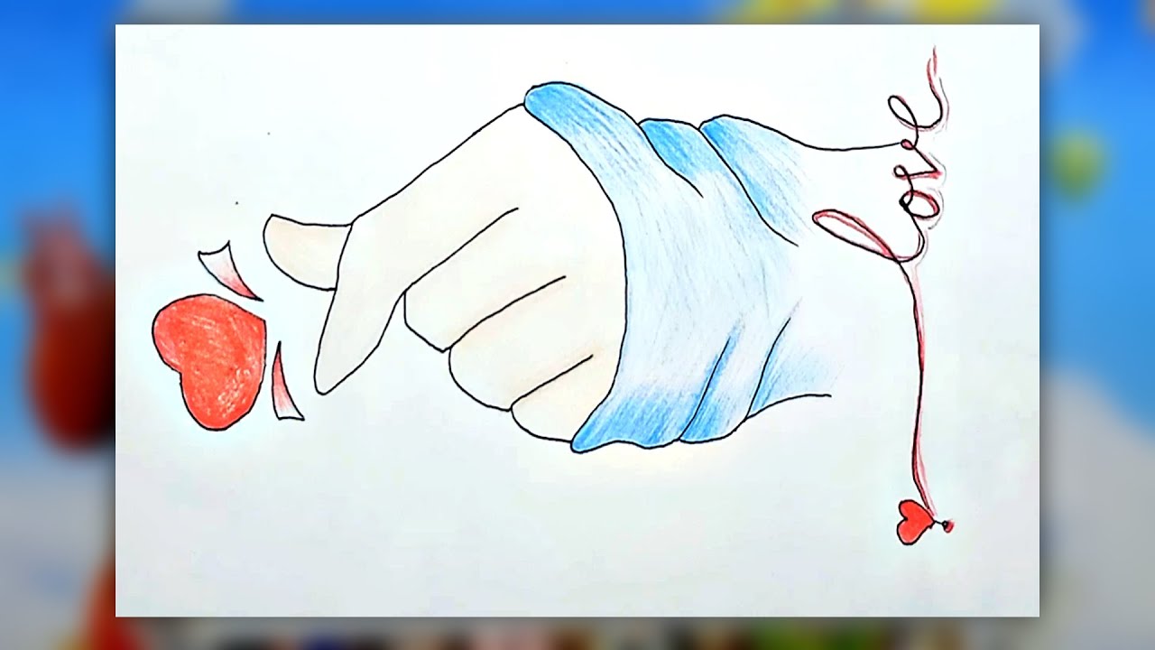 How to Draw a Love Hand - Easy Love Drawing Tutorial - YouTube