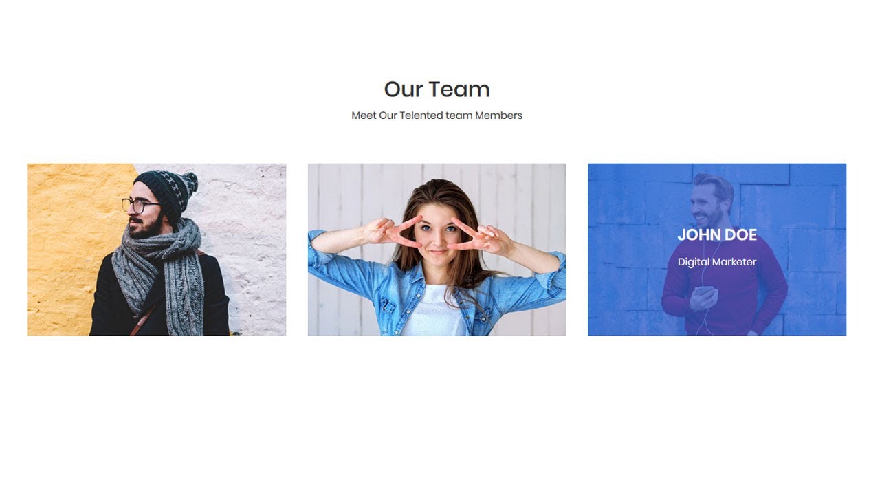 Team Section UI Design with Image Overlay - YouTube