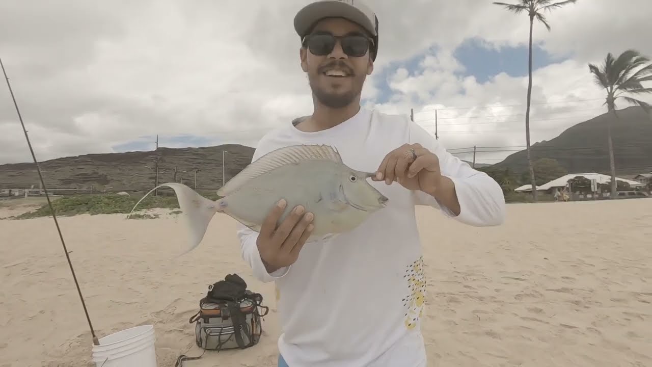 Oahu Hawaii Fishing for Kala (unicorn fish) - YouTube