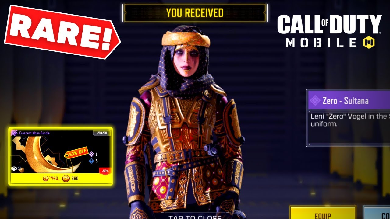 Crescent Moon Bundle Opening | Zero "Sultana" Rare Character in CODM ...