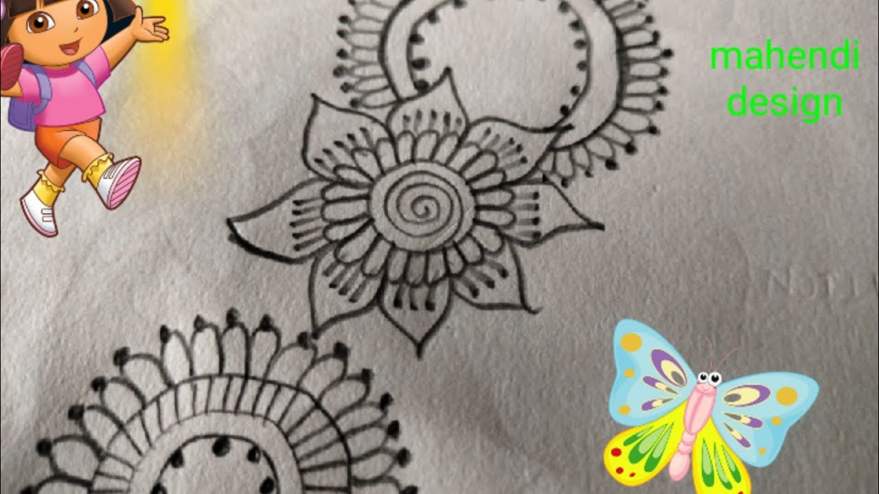 How to draw a easy mahendi design // easy mahendi design - YouTube