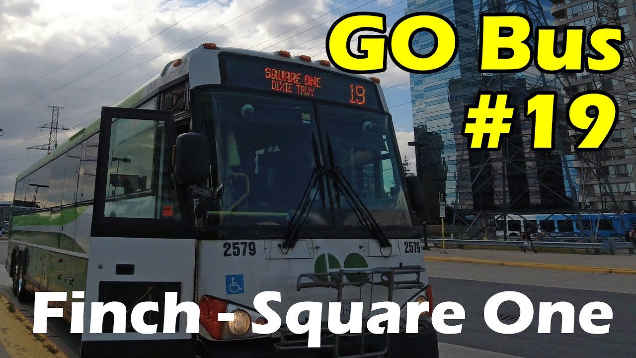 4K GO Transit Route 19 Bus Ride from Finch Bus Terminal to Square One ...