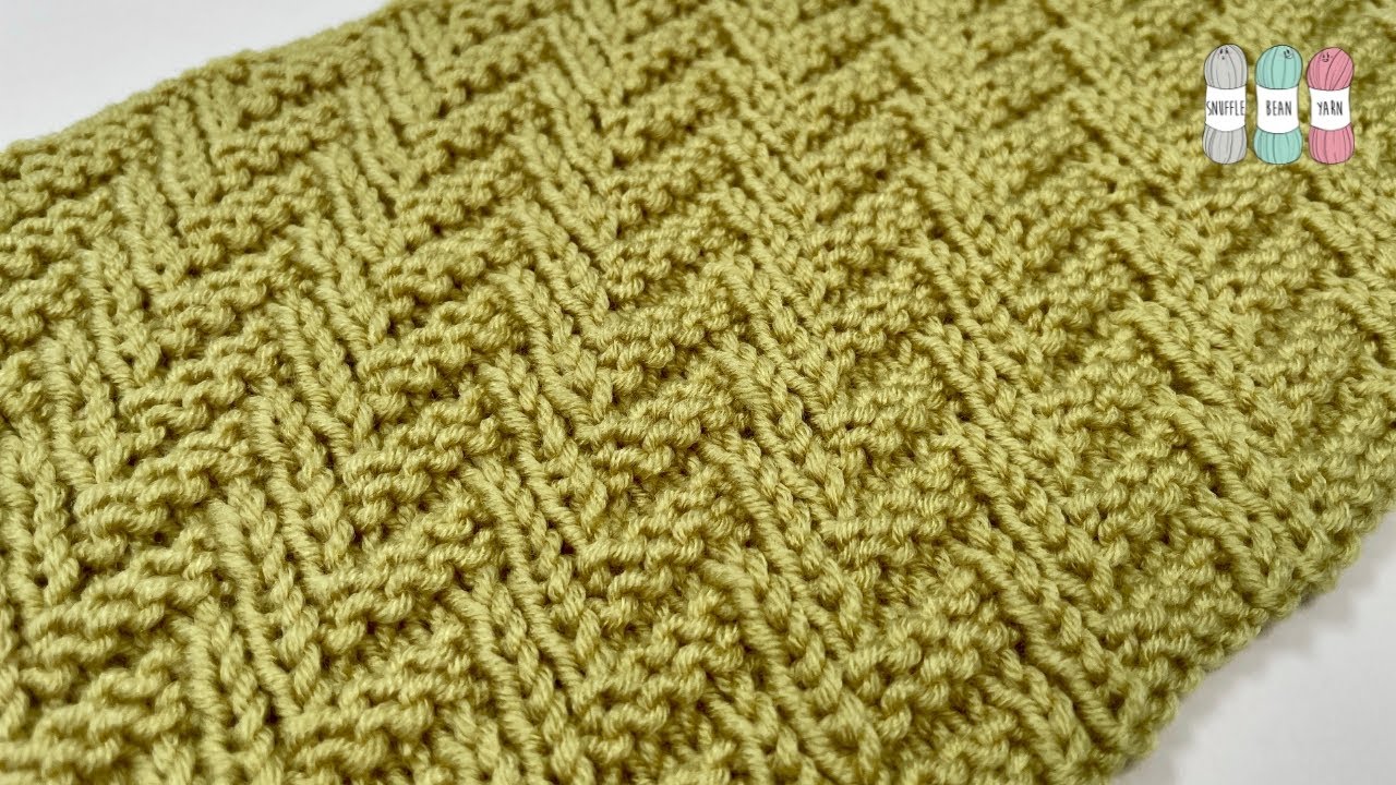 How to Knit Diagonal Chevron Zig-Zag Stitch - YouTube