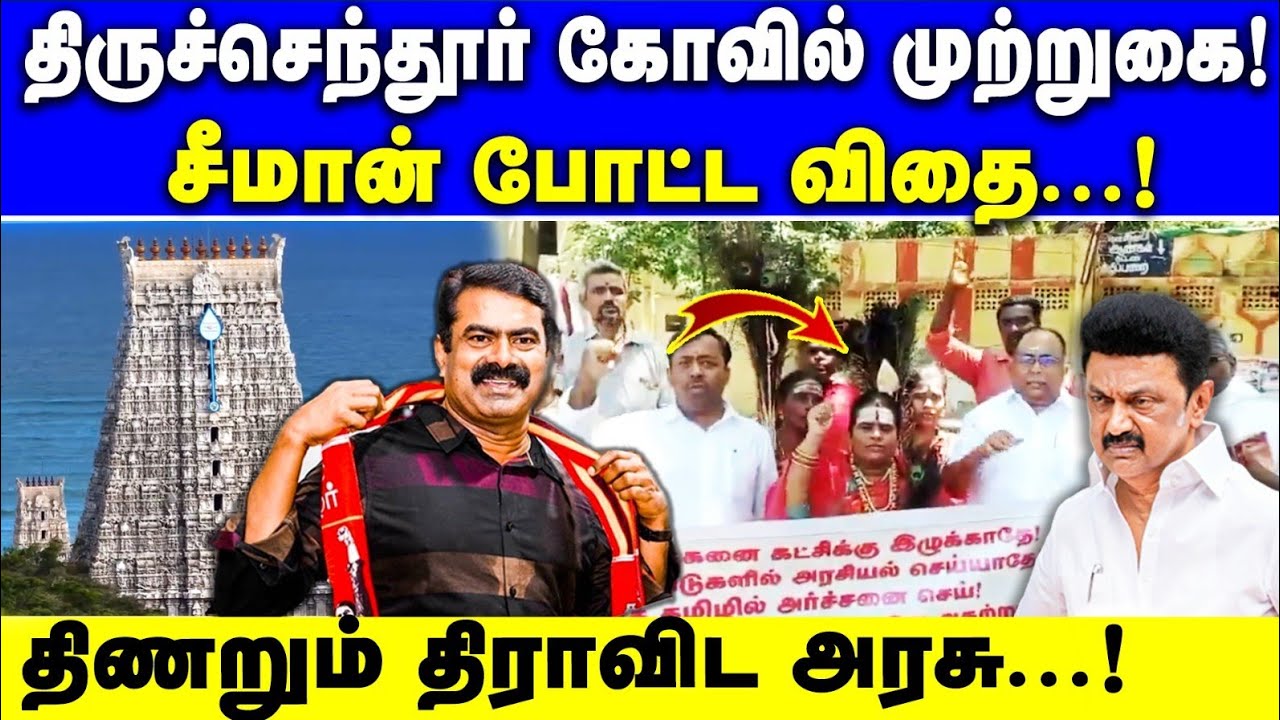 சீமான் சொன்னபடி திருச்செந்தூர் கோவில் முற்றுகை...! ஜூலை 7 | seeman ...