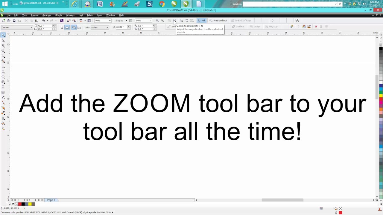 Corel Draw Tips & Tricks Zoom tool all the time - YouTube