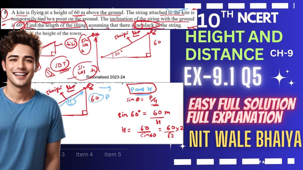 🔥Mastering Trigonometry: 🔥 Class 10 Math's Height and Distance || Q5 - YouTube