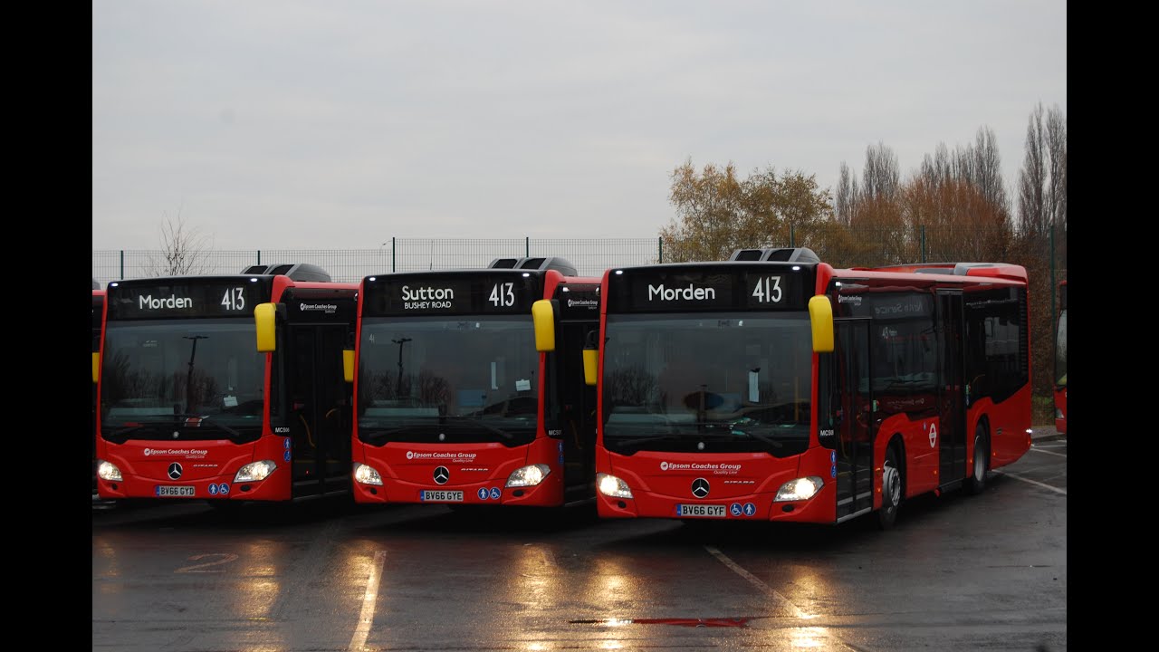 Route 413 - From Morden Station to Sutton Bus Garage - BV66 GYE - YouTube