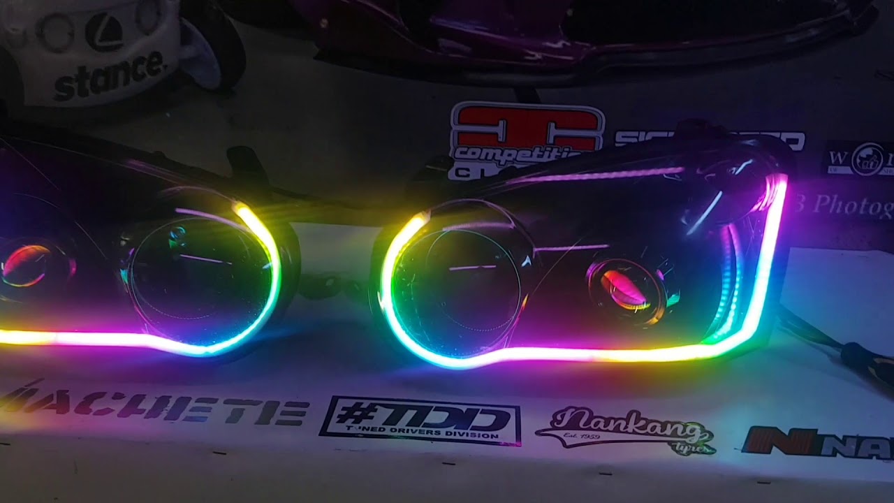Custom Subaru blobeye headlights - YouTube