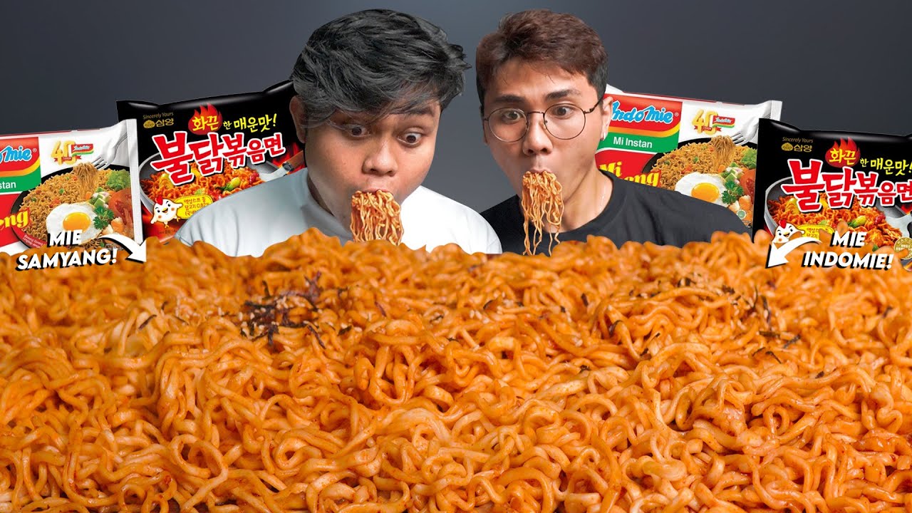 VIRAL!! MUKBANG MIE SAMYANG CAMPUR INDOMIE BARENG WEDA!! RASANYA GAADA OBAT!!🥵 - YouTube