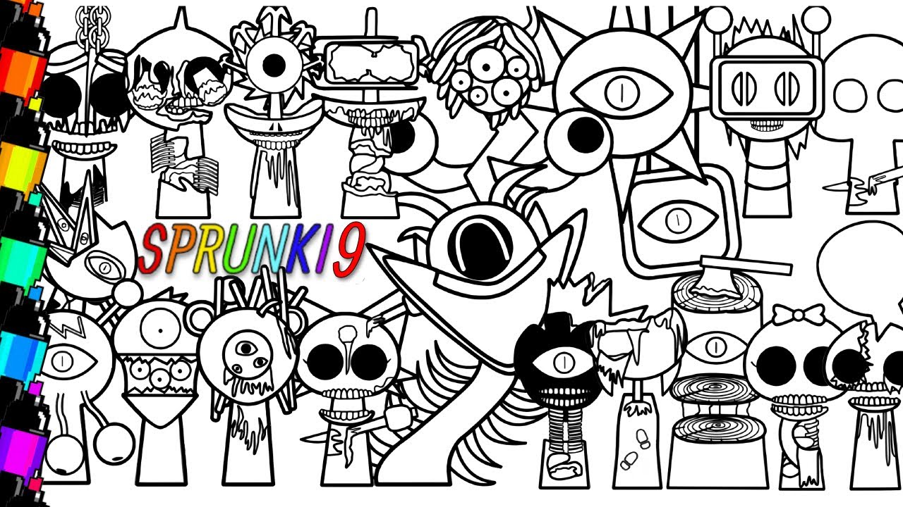 NEW Incredibox Sprunki Coloring Page | How to Color ALL Sprunki PHASE 9 ...