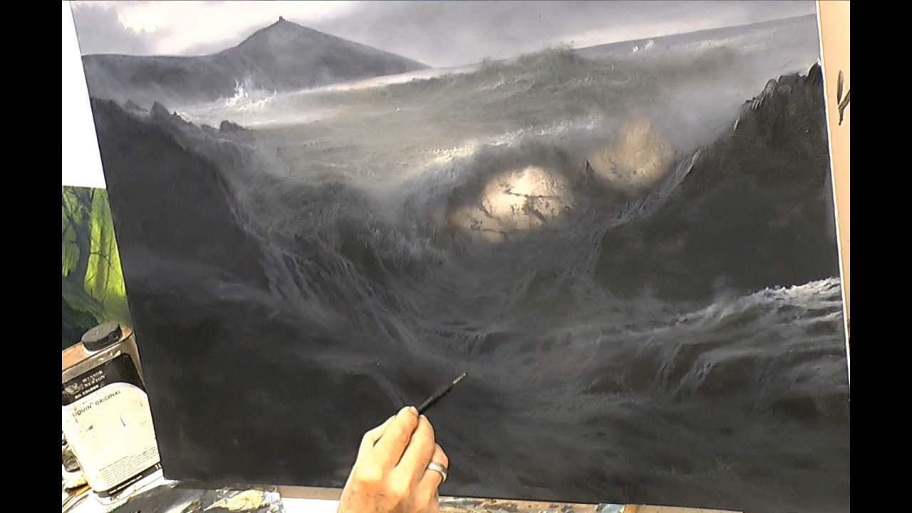 PAINTING A MONOCHROME SEASCAPE IN OILS by Alan Kingwell - YouTube