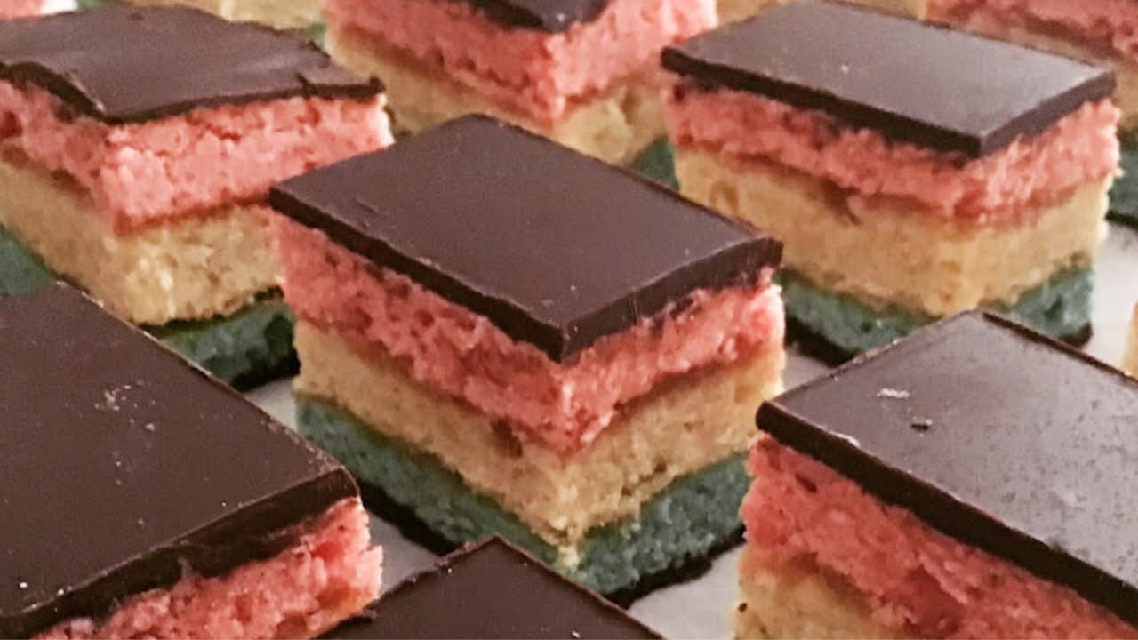 Italian Rainbow - Tri Color - Venetian Cookies Recipe - YouTube