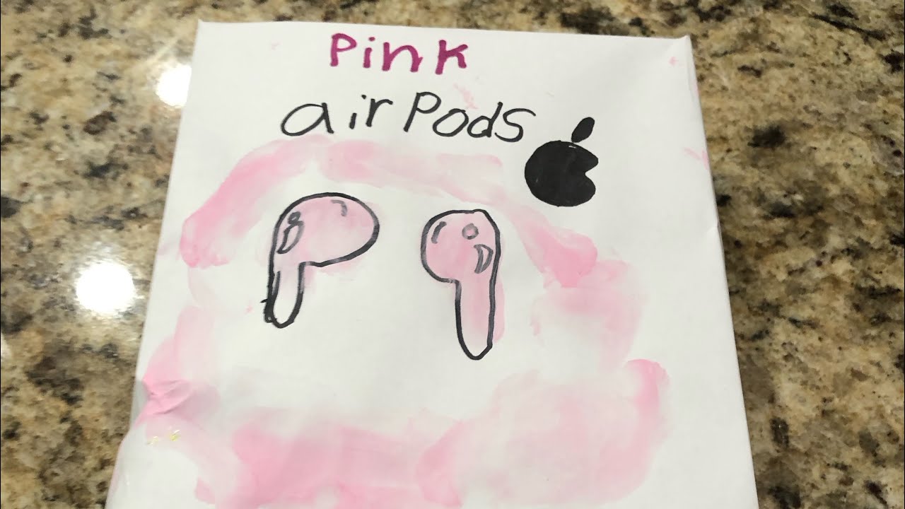 Pink paper AirPods unbox - YouTube