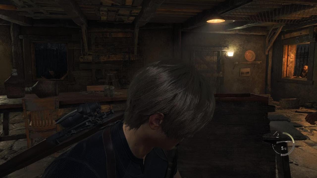 Resident Evil 4remake cabin fight - YouTube