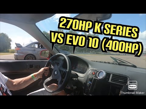 270hp All Motor K20 vs Evo 10 (400hp)