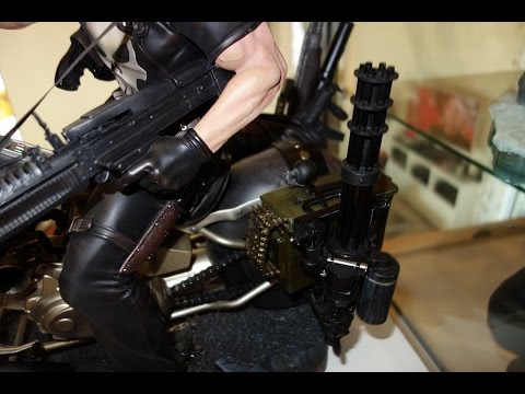XM Punisher custom Statue unboxed review Customed Bike Minigun - YouTube
