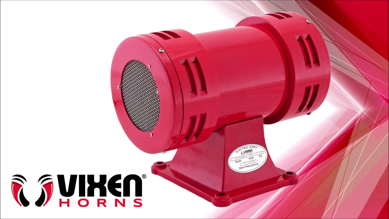 Vixen Horns Industrial Electric Motor Siren 120V (Red) VXS-1050AR - YouTube