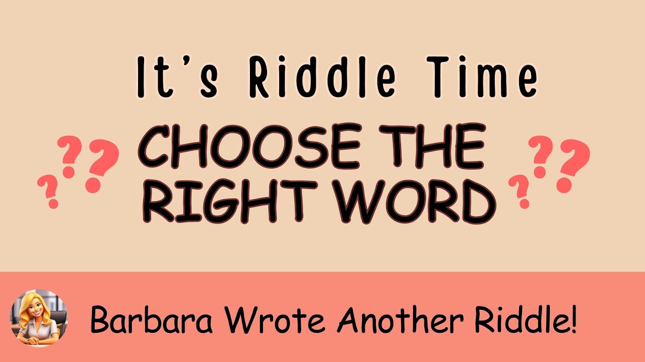 Easy riddle for you today, what is the right word? - YouTube