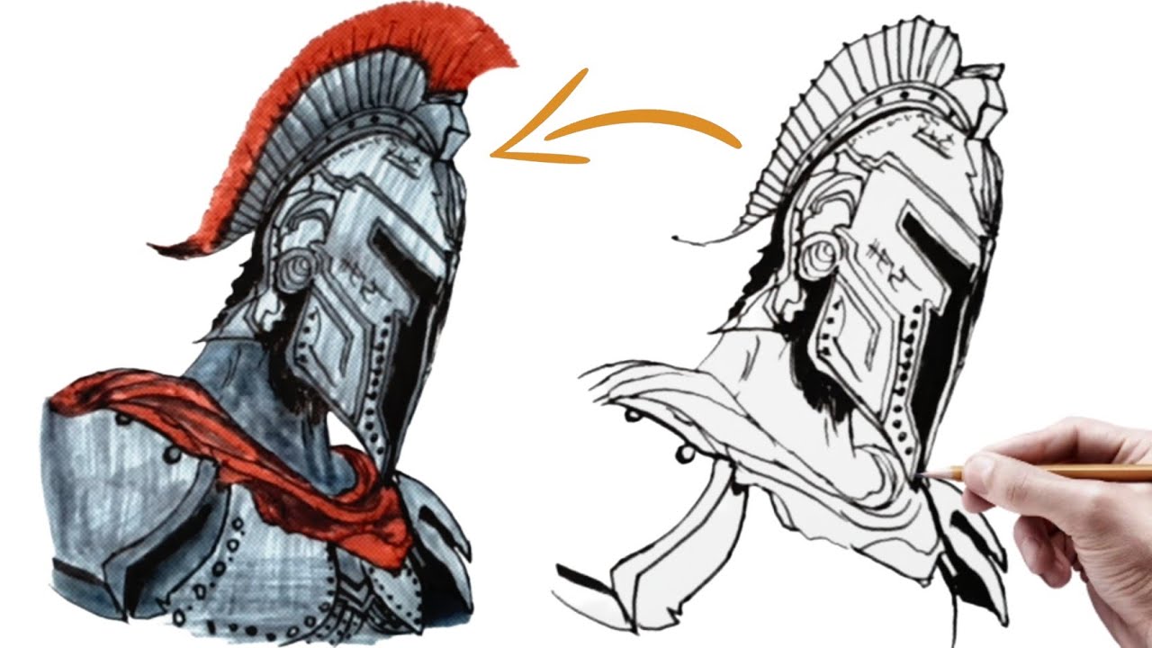 How To Draw a Spartan Soldier | Drawing a Spartan Soldier - YouTube