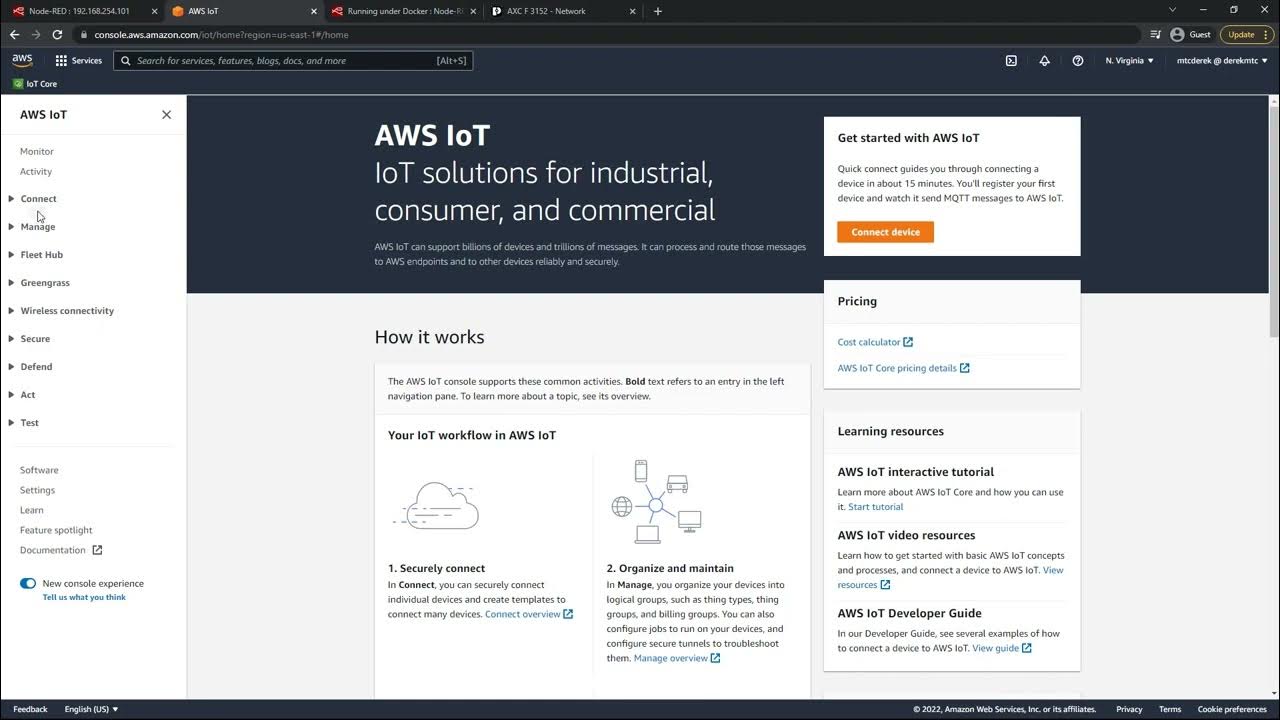 Configure AWS IoT Core for MQTT - YouTube