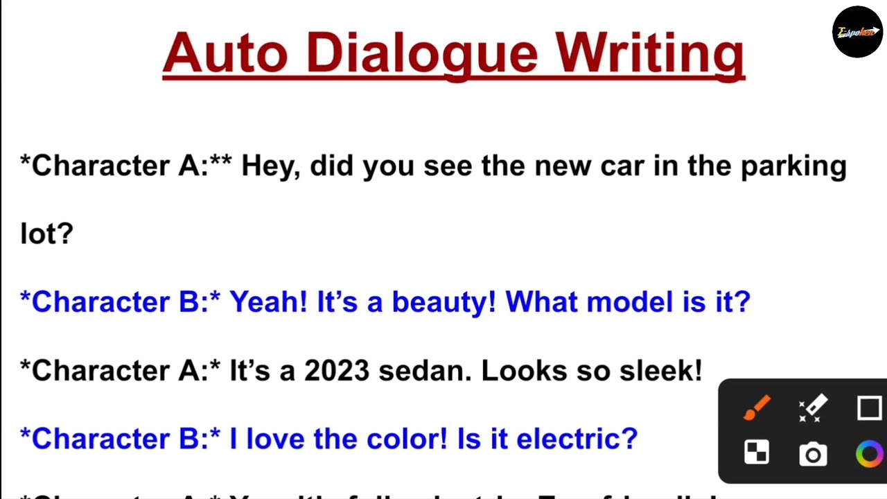 Auto dialogue writing in English | Dialogue writing in English on Auto ...